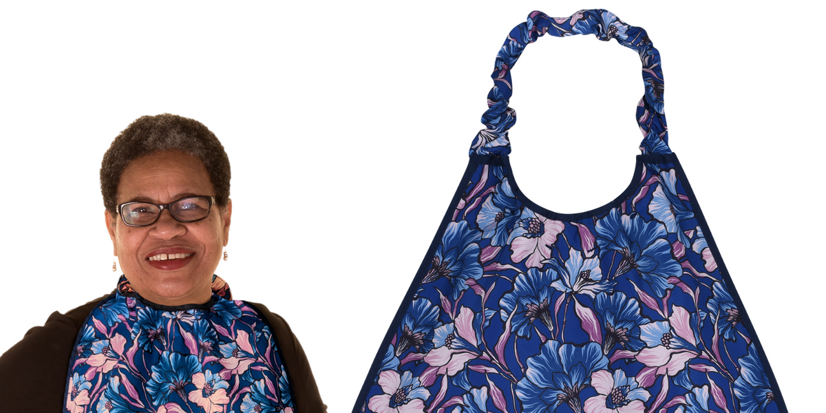 Adult Bibs w/ Pinch & Slide Closure - Vibrant Blossom – Designed to Dine